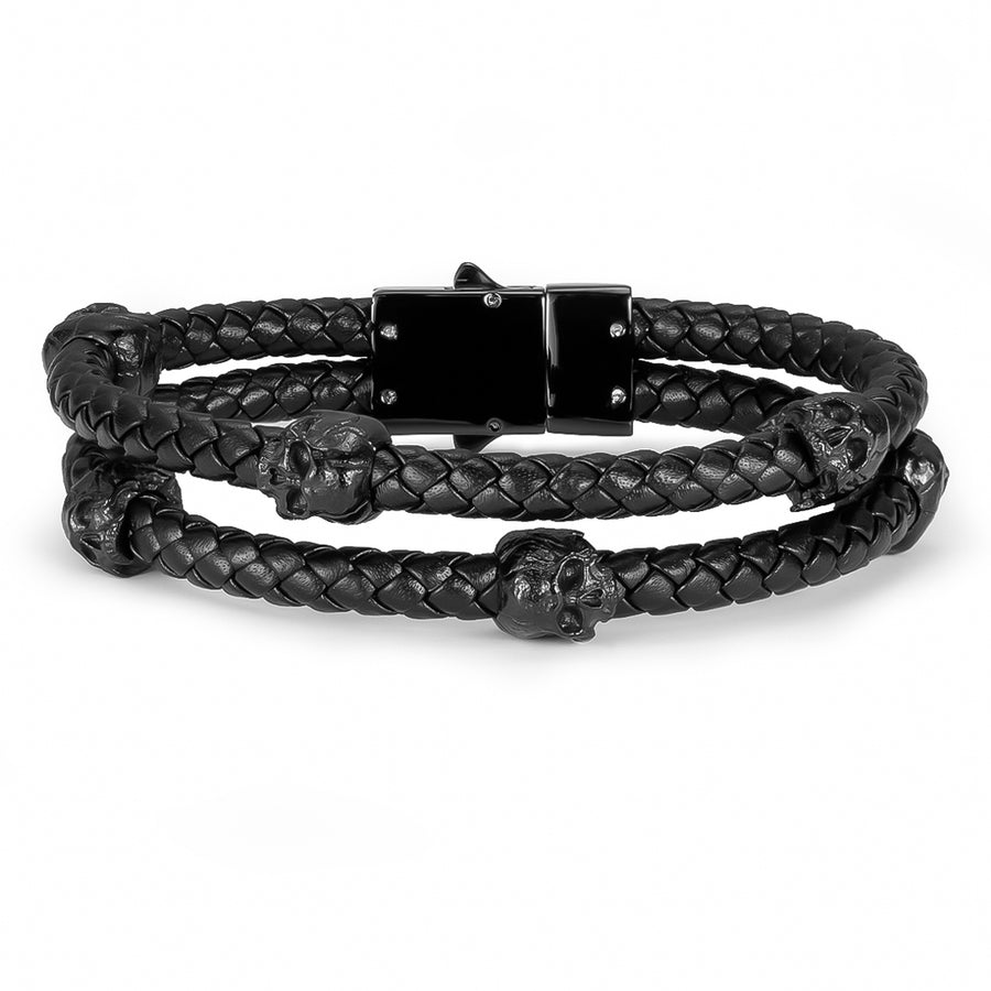 Leather x Skulls Bracelets – SkeletonHD