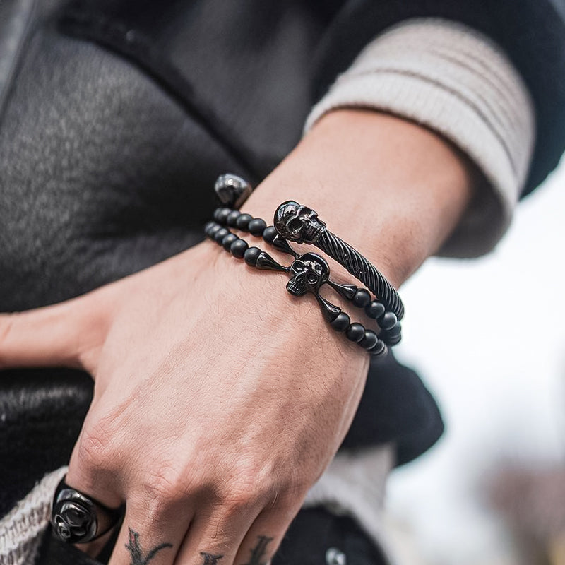 Infinity Metal Skull Cuff for Men – SkeletonHD