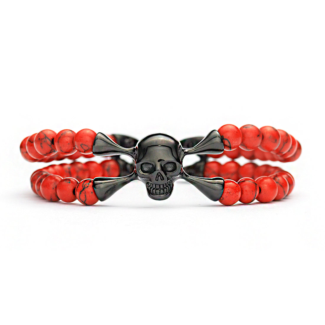 Vampire Bracelet - Blood Red Skull & Bones for Men – SkeletonHD